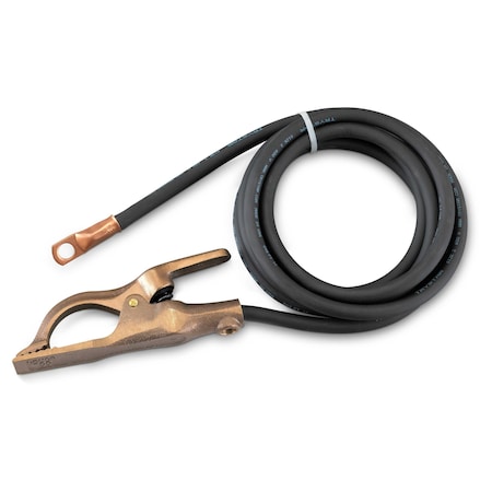 Trystar Premium Welding Cable 2/0 Black 10 FT Black Male 2MPC / 300A Flat-Jaw Copper Ground ...